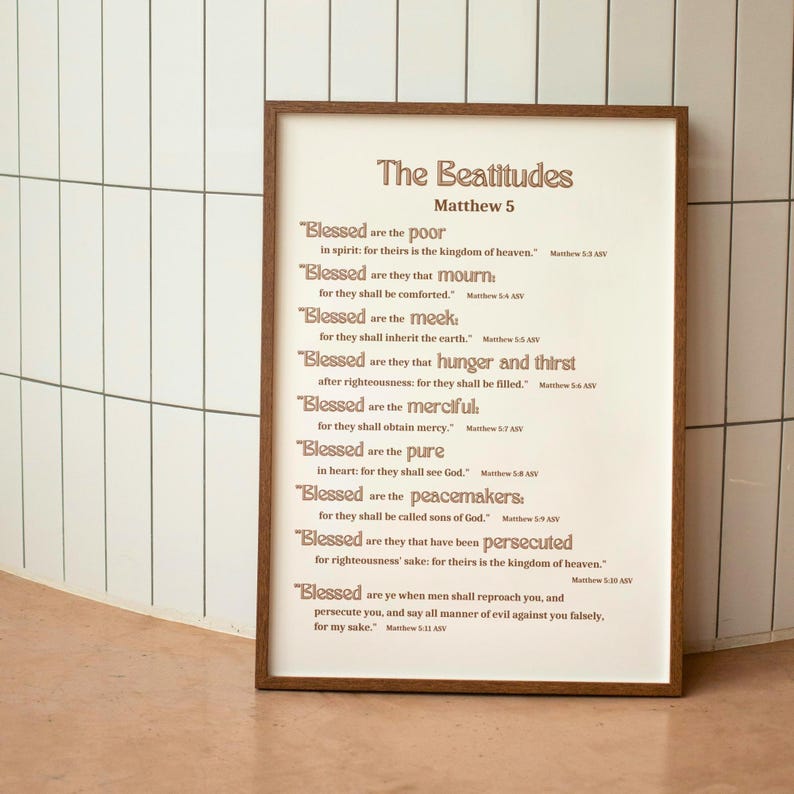 The Beatitudes, Beatitudes Poster, Beatitudes Printable, Matthew 5 ...