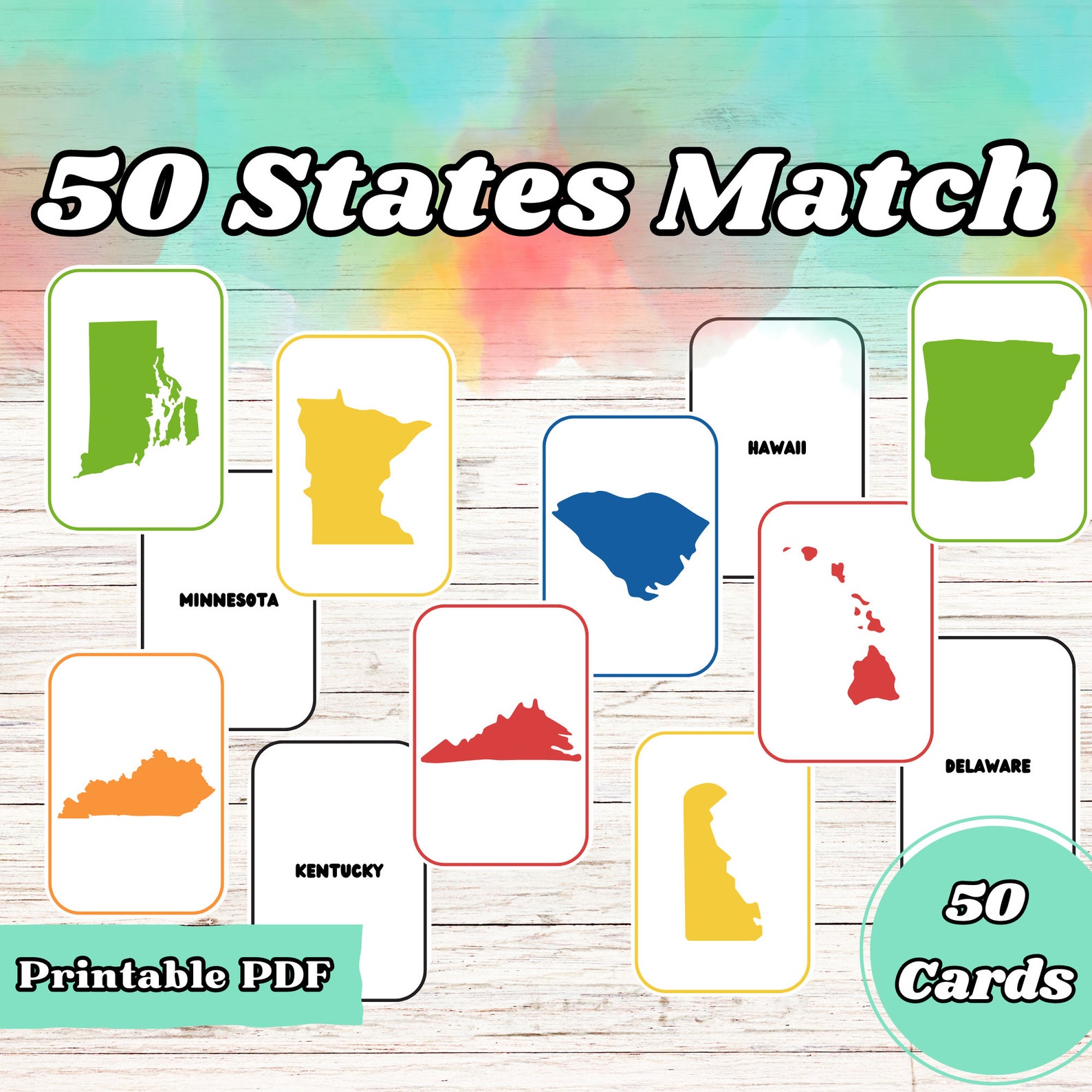 50 States, 50 US States, 50 States for Kids, US Geography, Kids ...