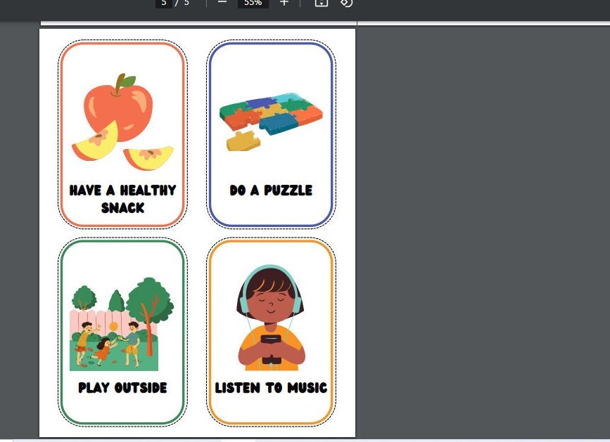 Calming Cards, Calming Corner Cards, Calming Down Corner, Calming ...