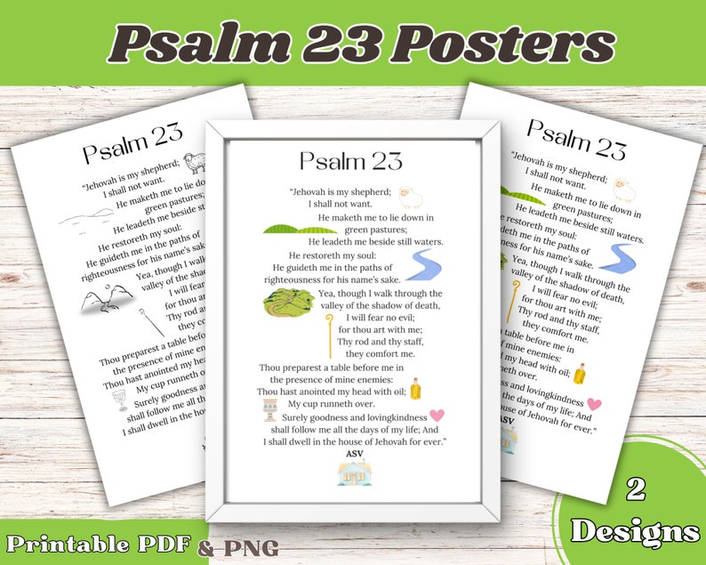 Psalm 23, Psalm 23 Wall Art, Psalm 23 Print, Psalm 23 Poster, Psalm 23 ...