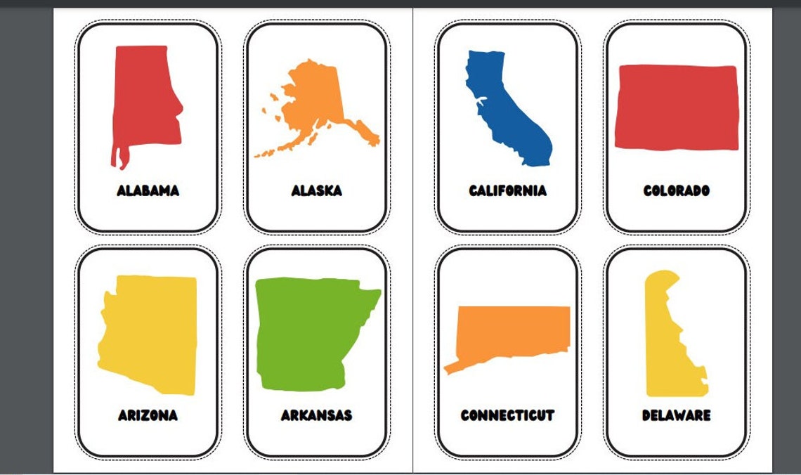 50 States, 50 US States, 50 States for Kids, US Geography, Kids ...