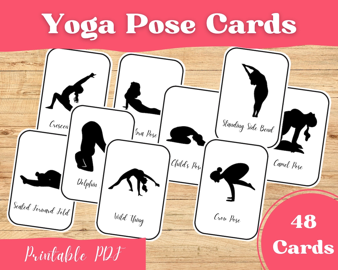 Yoga Poses, Yoga Printable, Yoga Flashcards, Yoga Cards, Yoga Asanas ...