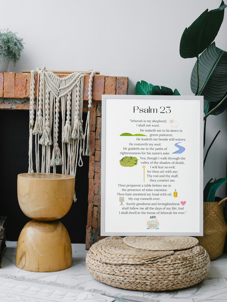 Psalm 23, Psalm 23 Wall Art, Psalm 23 Print, Psalm 23 Poster, Psalm 23 ...