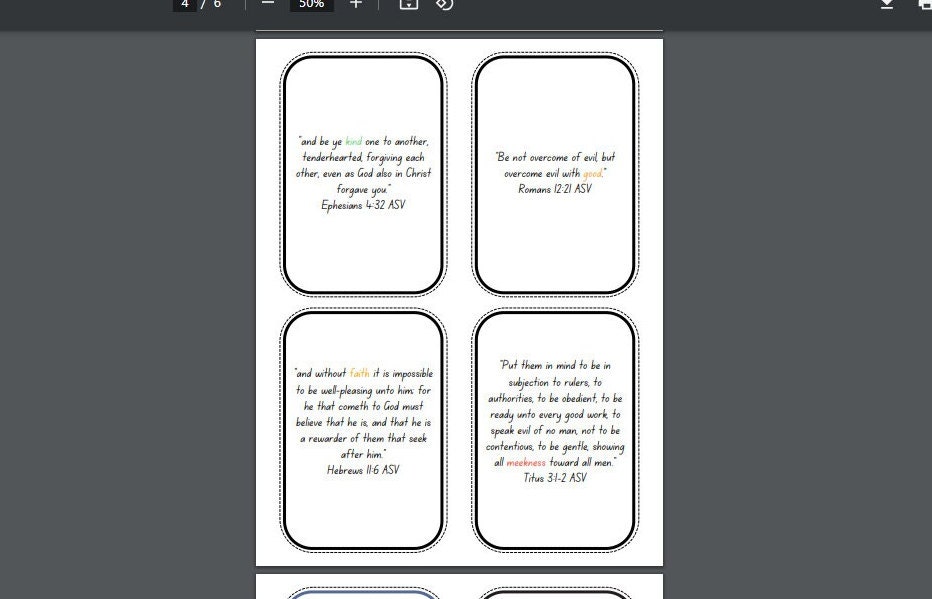 Fruit of the Spirit, Kids Bible Cards, Bible Flash Cards, Bible Verse ...