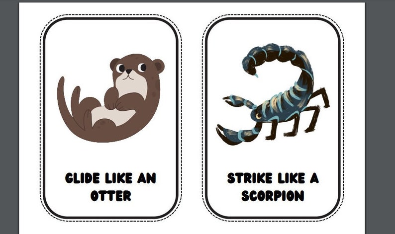 Kids Movement Cards, Animal Flash Cards, Animal Flashcards, Kids ...