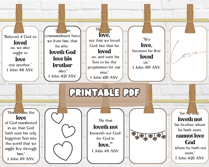 1 John, Bible Flash Cards, Bible Verse Cards, Kids Bible Printable ...