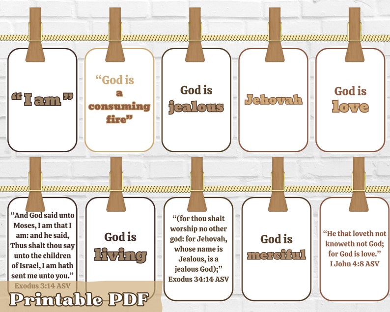 Names of God, Attributes of God, Bible Flashcards, Kids Bible Cards ...