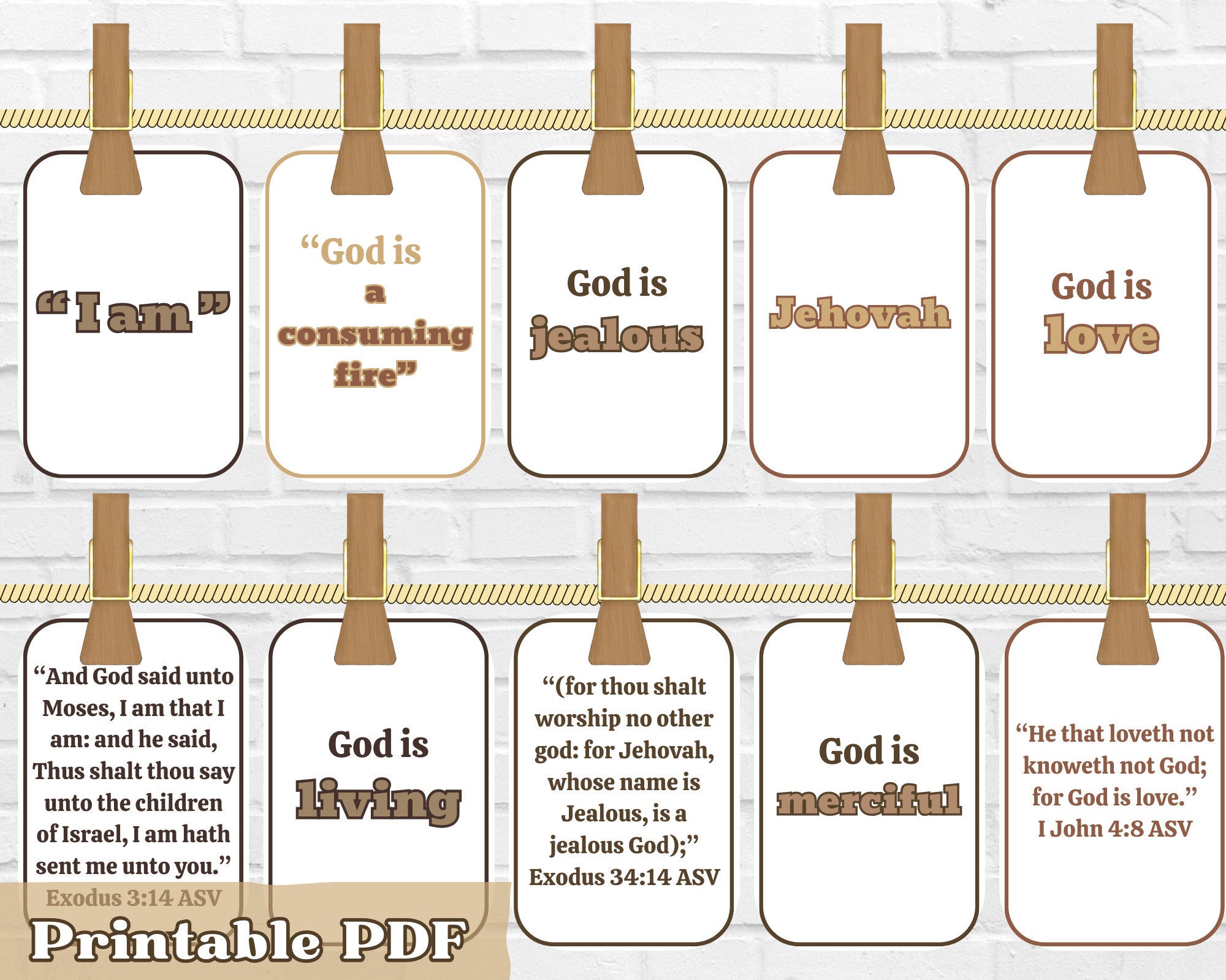Names of God, Attributes of God, Bible Flashcards, Kids Bible Cards ...