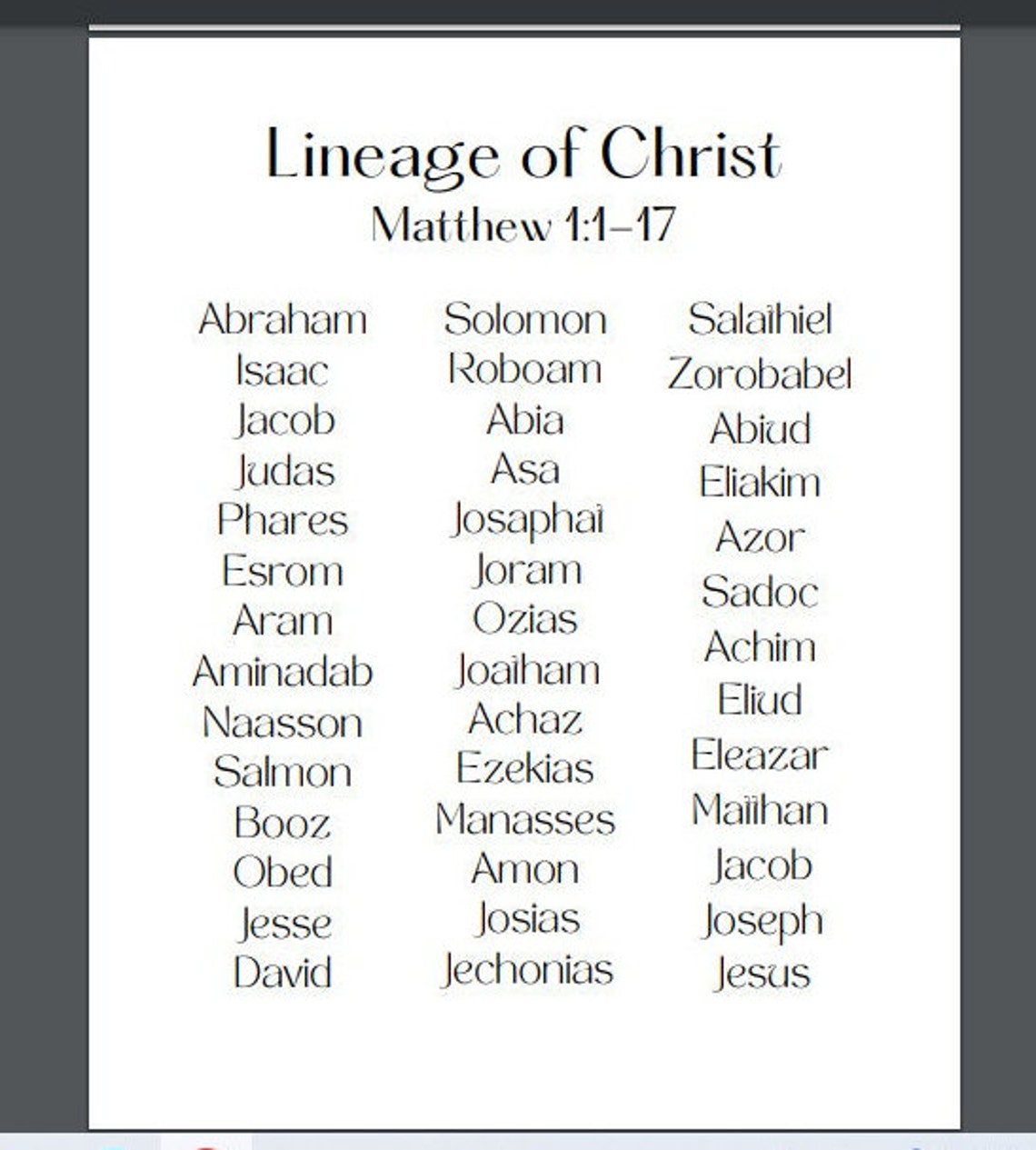 Jesus Family, Genealogy of Jesus, Jesus Printable, Jesus Family Tree ...