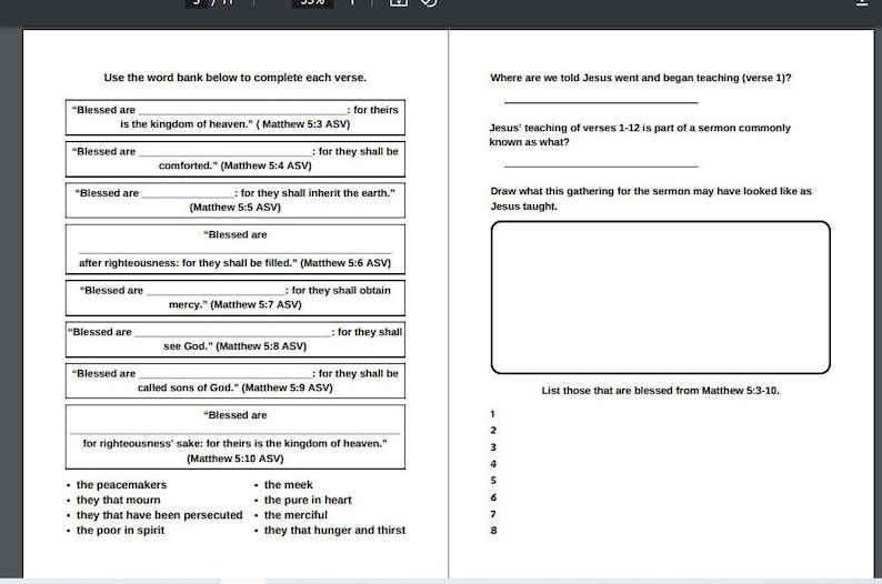 The Beatitudes, Beatitudes, Beatitudes Printable, Matthew 5, Bible ...