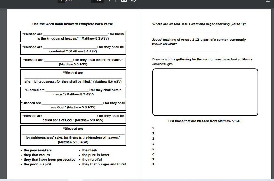 The Beatitudes, Beatitudes, Beatitudes Printable, Matthew 5, Bible ...