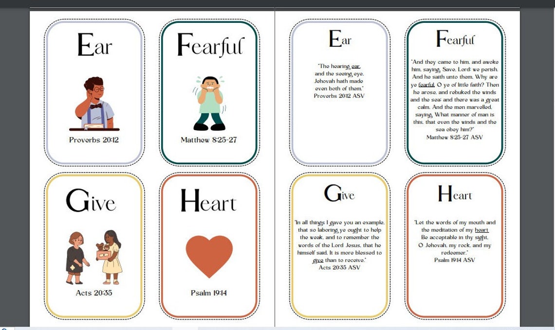 Bible Alphabet, Kids Bible Cards, Alphabet Flashcards, ABC Bible Verses ...