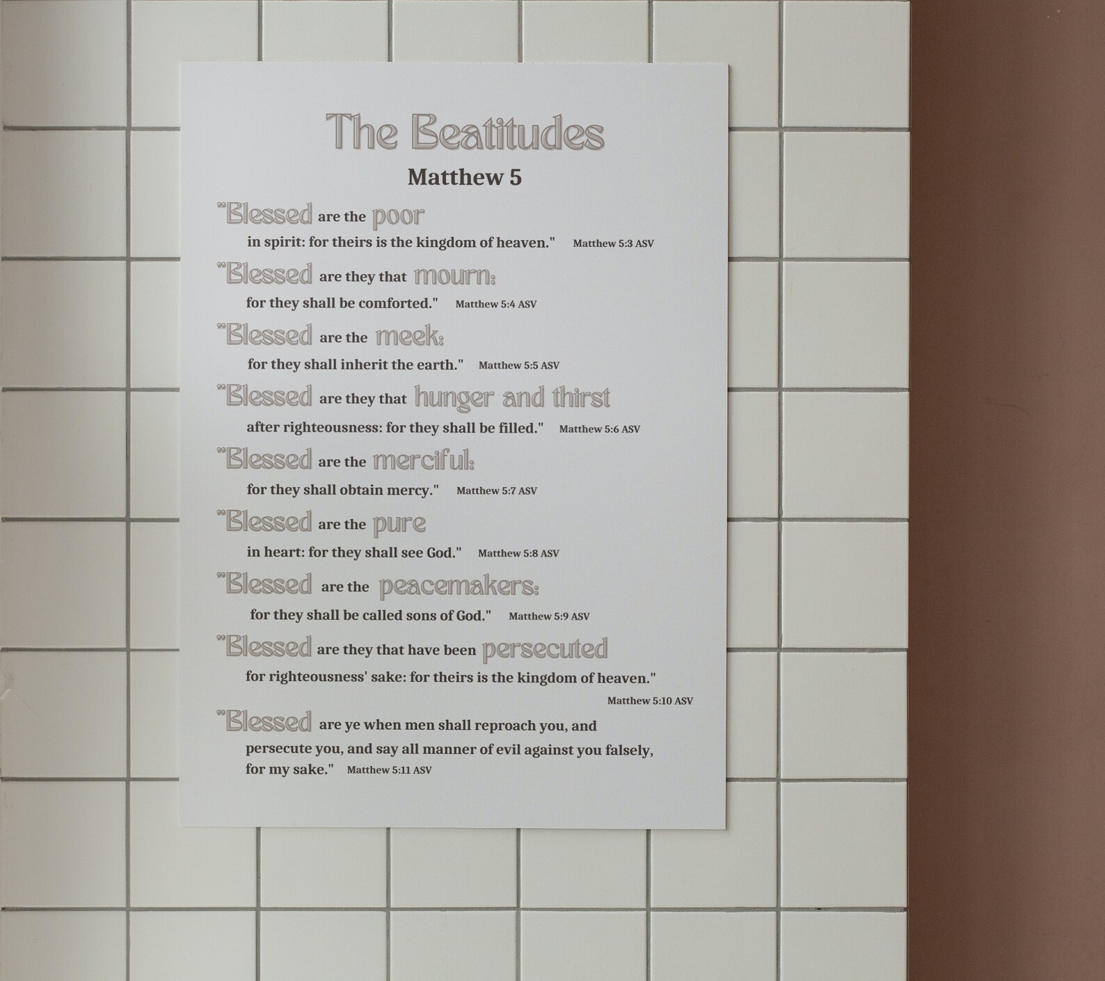 The Beatitudes, Beatitudes Poster, Beatitudes Printable, Matthew 5 ...