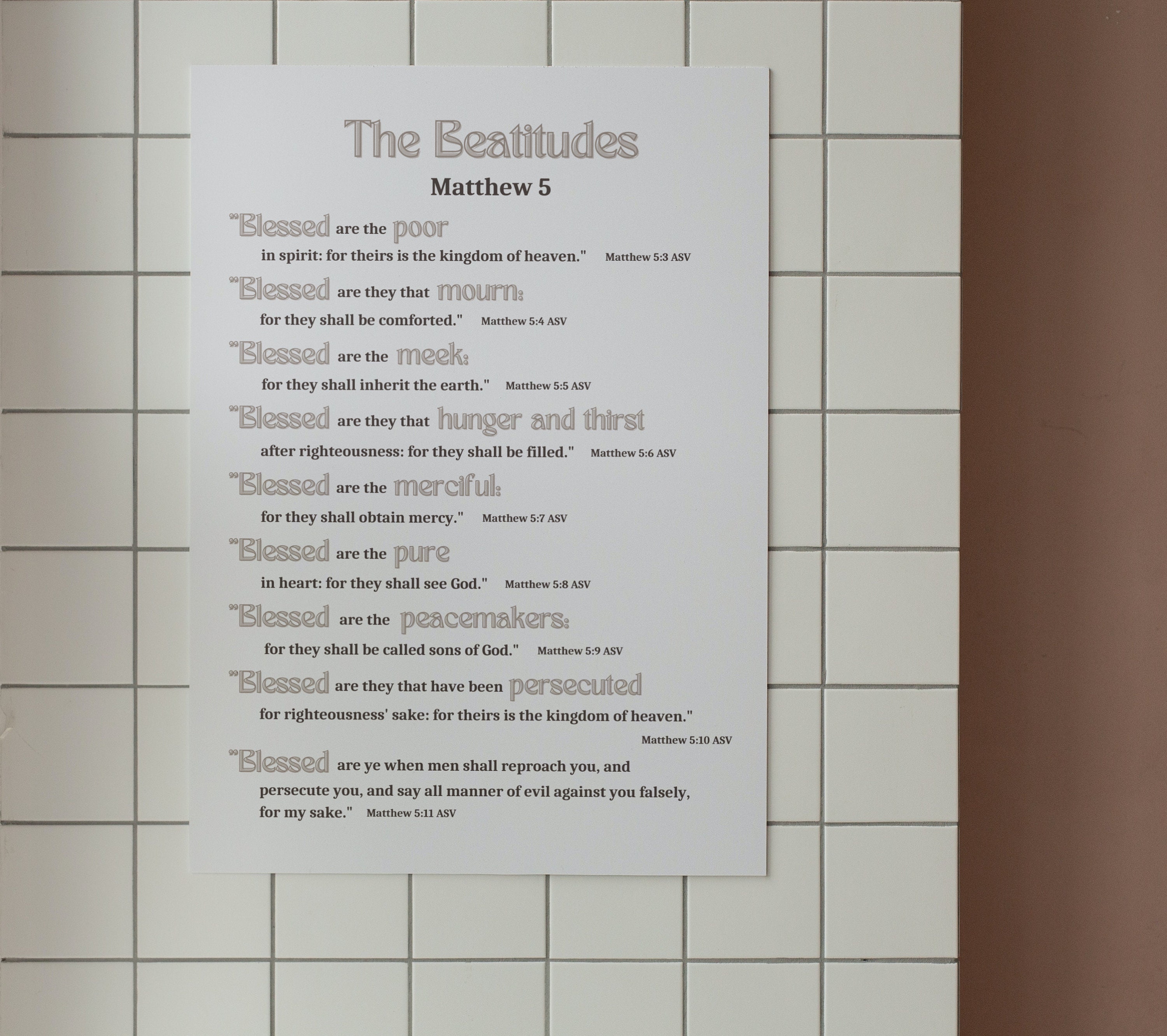 The Beatitudes, Beatitudes Poster, Beatitudes Printable, Matthew 5 ...