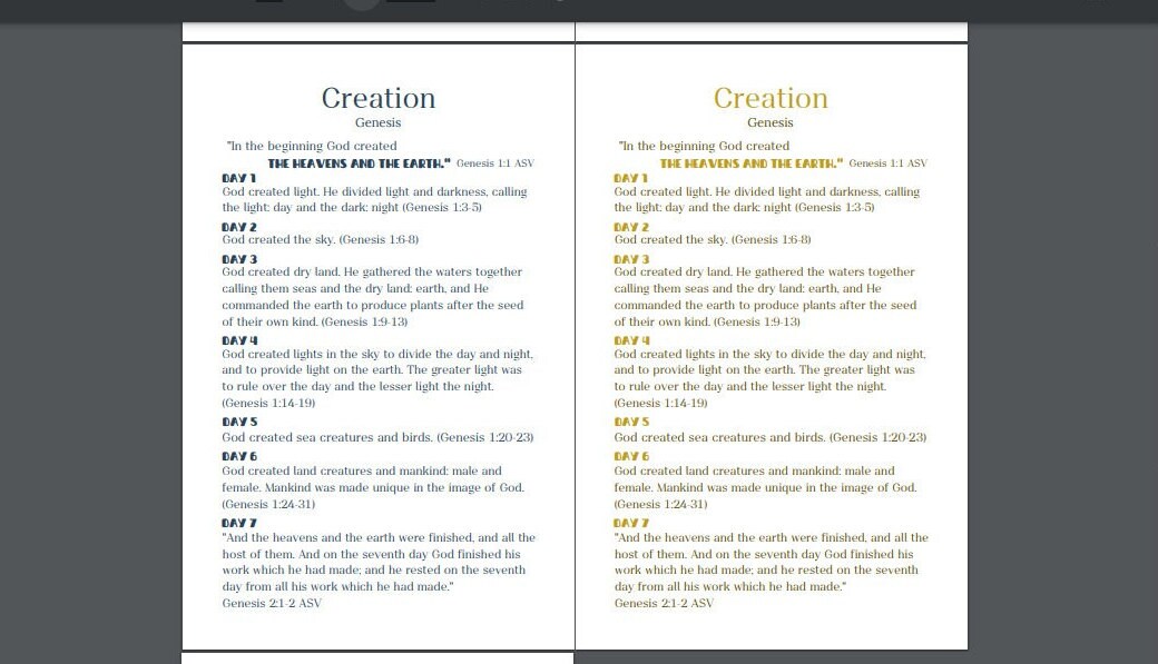 Genesis 1, Creation Poster, Genesis Wall Art, Creation Wall Decor ...