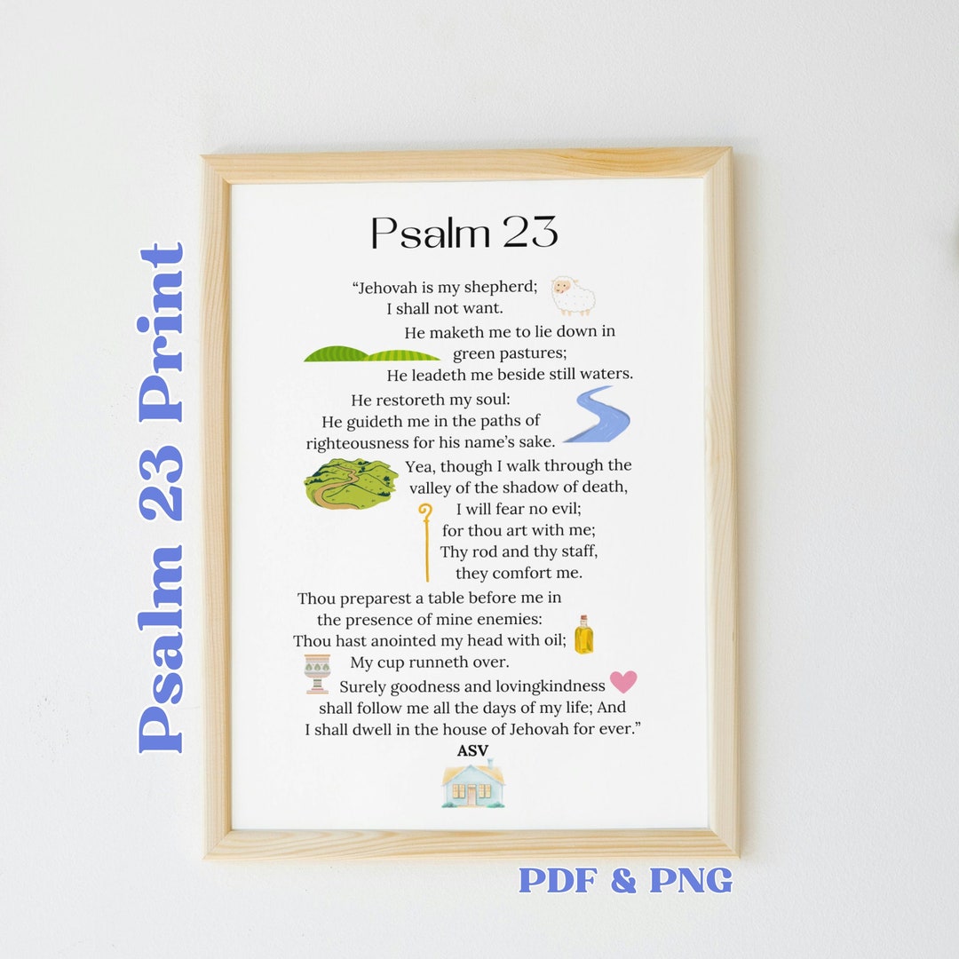 Psalm 23, Psalm 23 Wall Art, Psalm 23 Print, Psalm 23 Poster, Psalm 23 ...