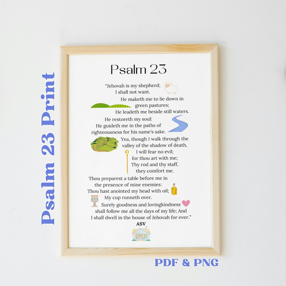 Psalm 23, Psalm 23 Wall Art, Psalm 23 Print, Psalm 23 Poster, Psalm 23 ...