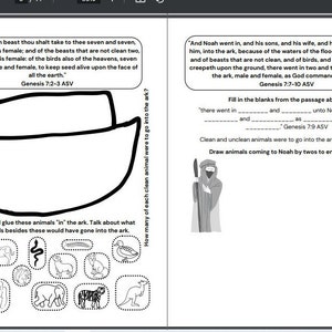 Noah and the Ark, Bible Worksheets, Noah Printable, Kids Bible Study ...