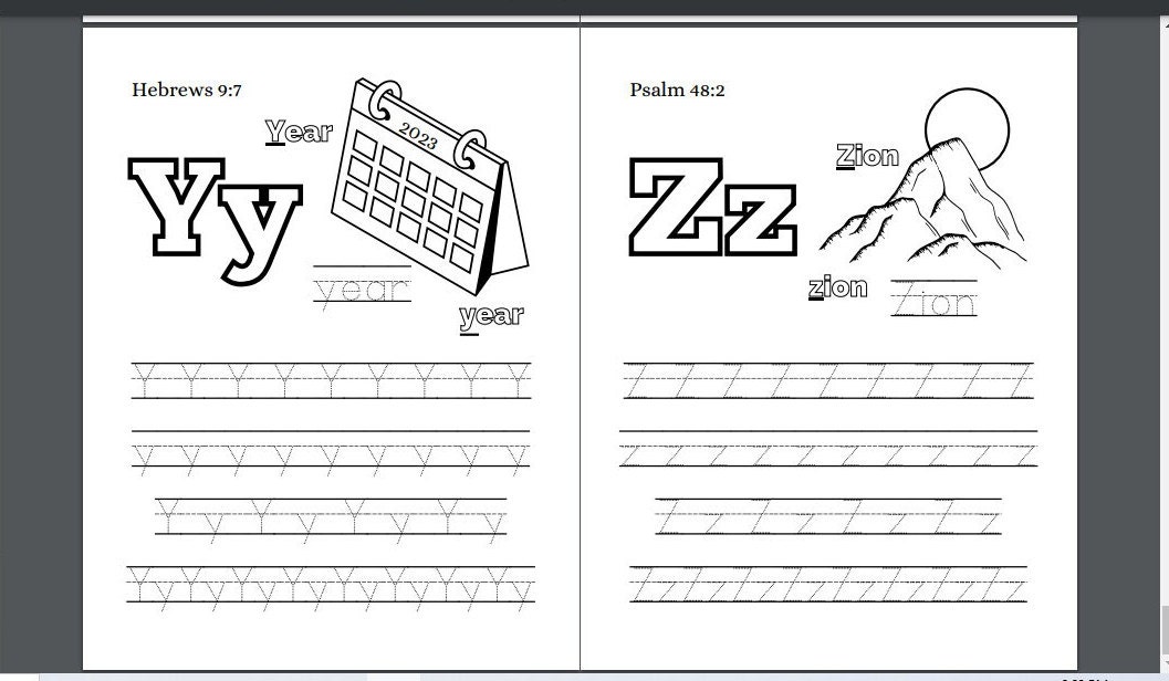 Bible Alphabet, Alphabet Tracing, ABC Tracing, Alphabet Trace, ABC ...