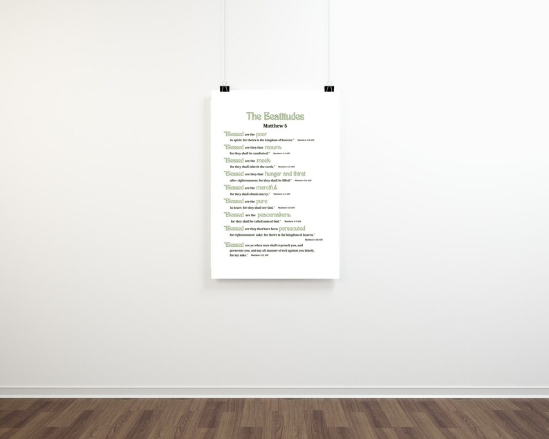 The Beatitudes, Beatitudes Poster, Beatitudes Printable, Matthew 5 ...