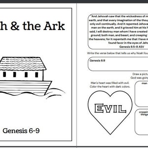 Noah and the Ark, Bible Worksheets, Noah Printable, Kids Bible Study ...