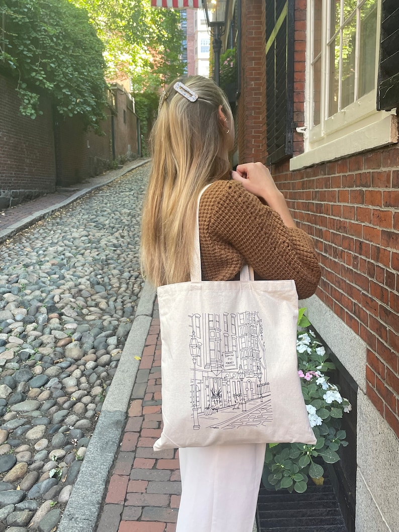 Fall in Boston Tote Bag | Boston Themed Tote Bag | Holiday Gift | Fall ...