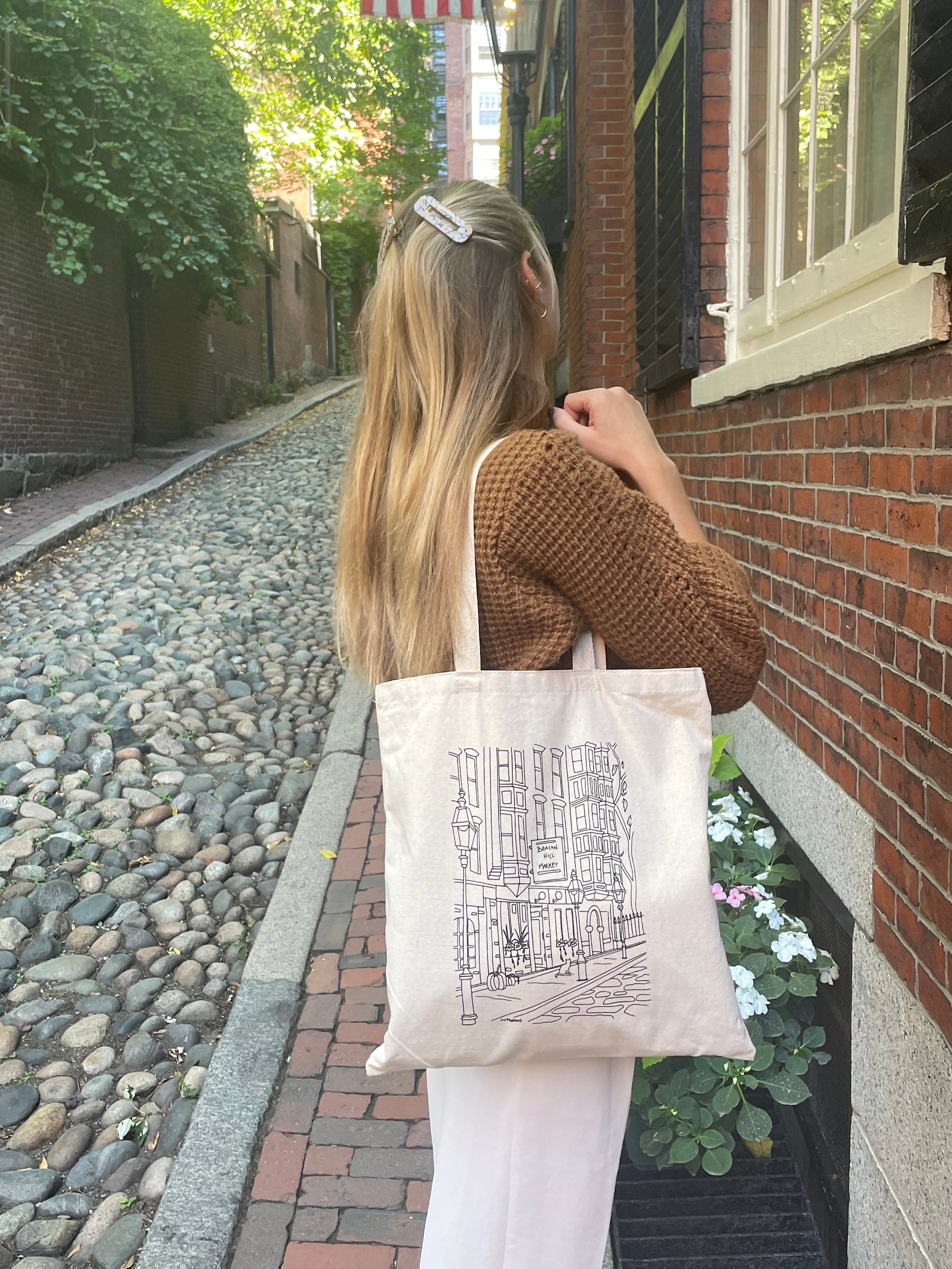 Fall in Boston Tote Bag | Boston Themed Tote Bag | Holiday Gift | Fall ...