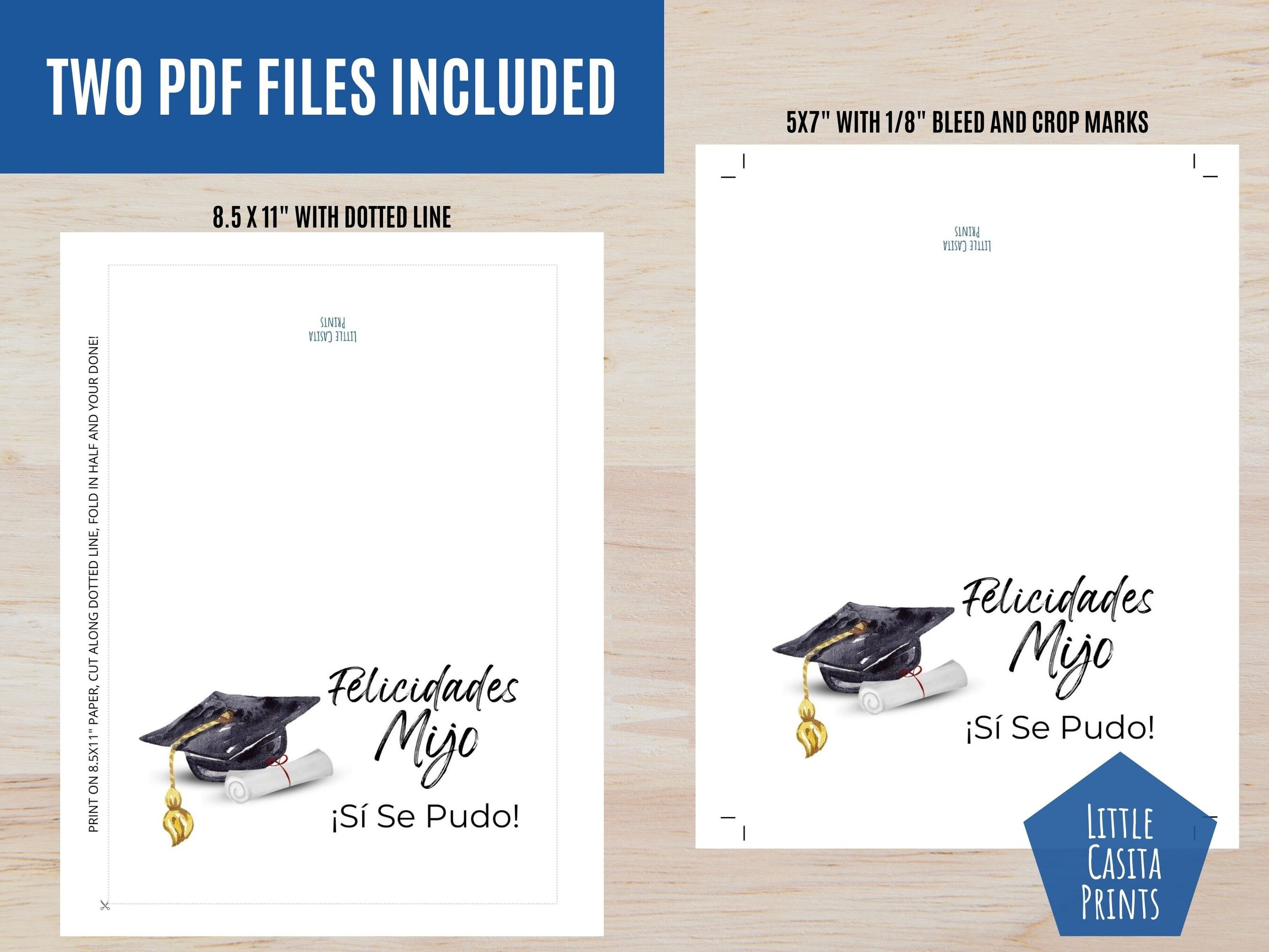 Printable Graduation Card, Felicidades Mijo Si Se Pudo!, Folding ...