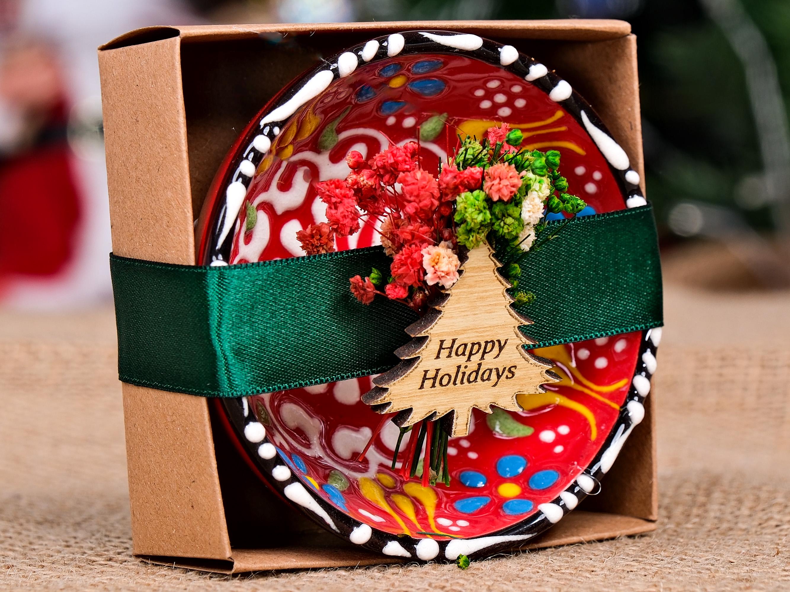Christmas Gifts, Turkish Ceramic Bowl, Decorative Cini Bowl, Merry ...