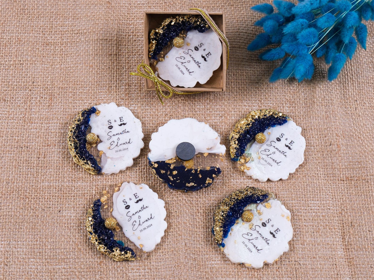 Wedding Party Favours for Guests Epoxy Resin Magnet in Bulk, Bridal ...
