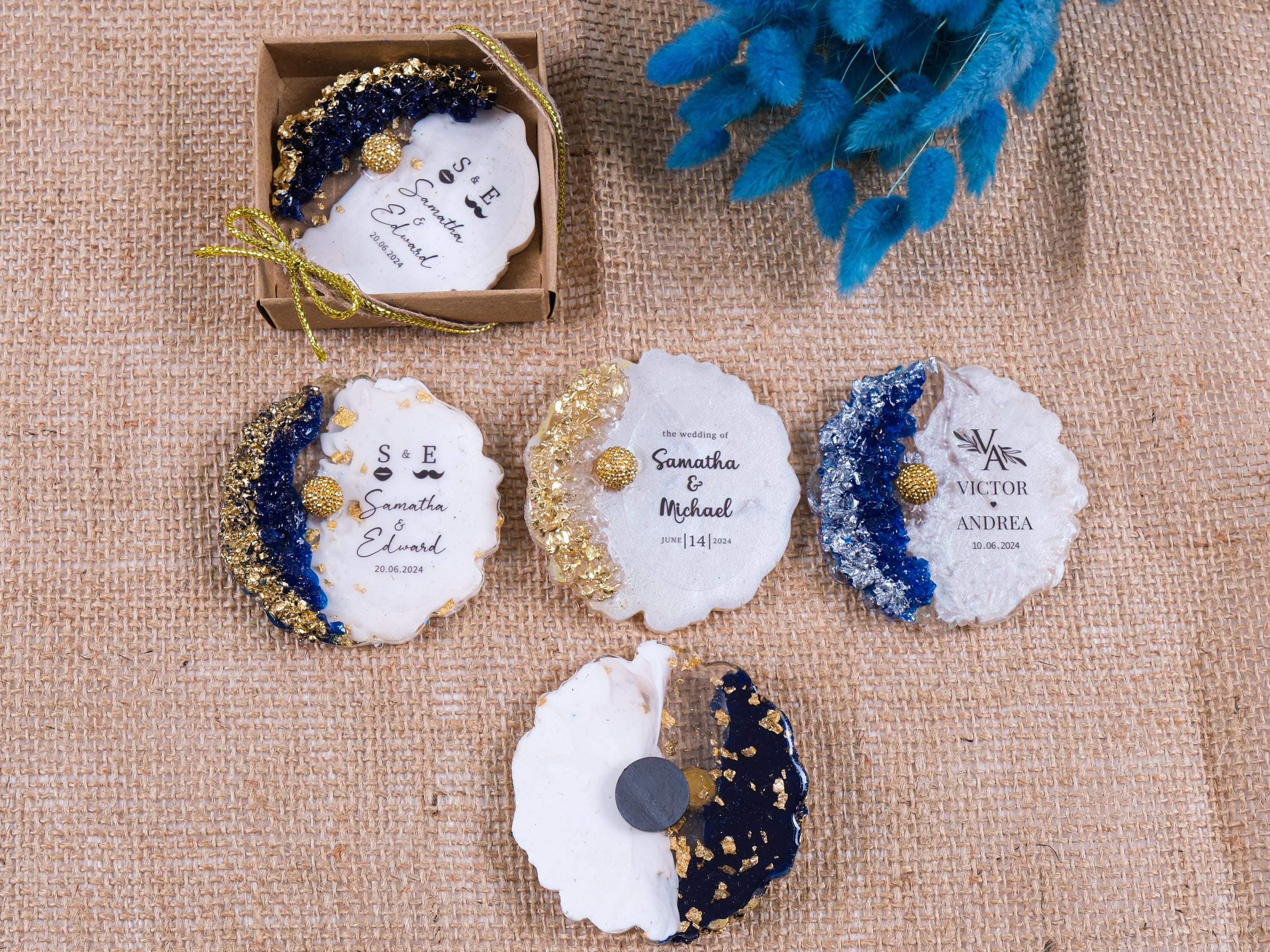 Wedding Party Favours for Guests Epoxy Resin Magnet in Bulk, Bridal ...