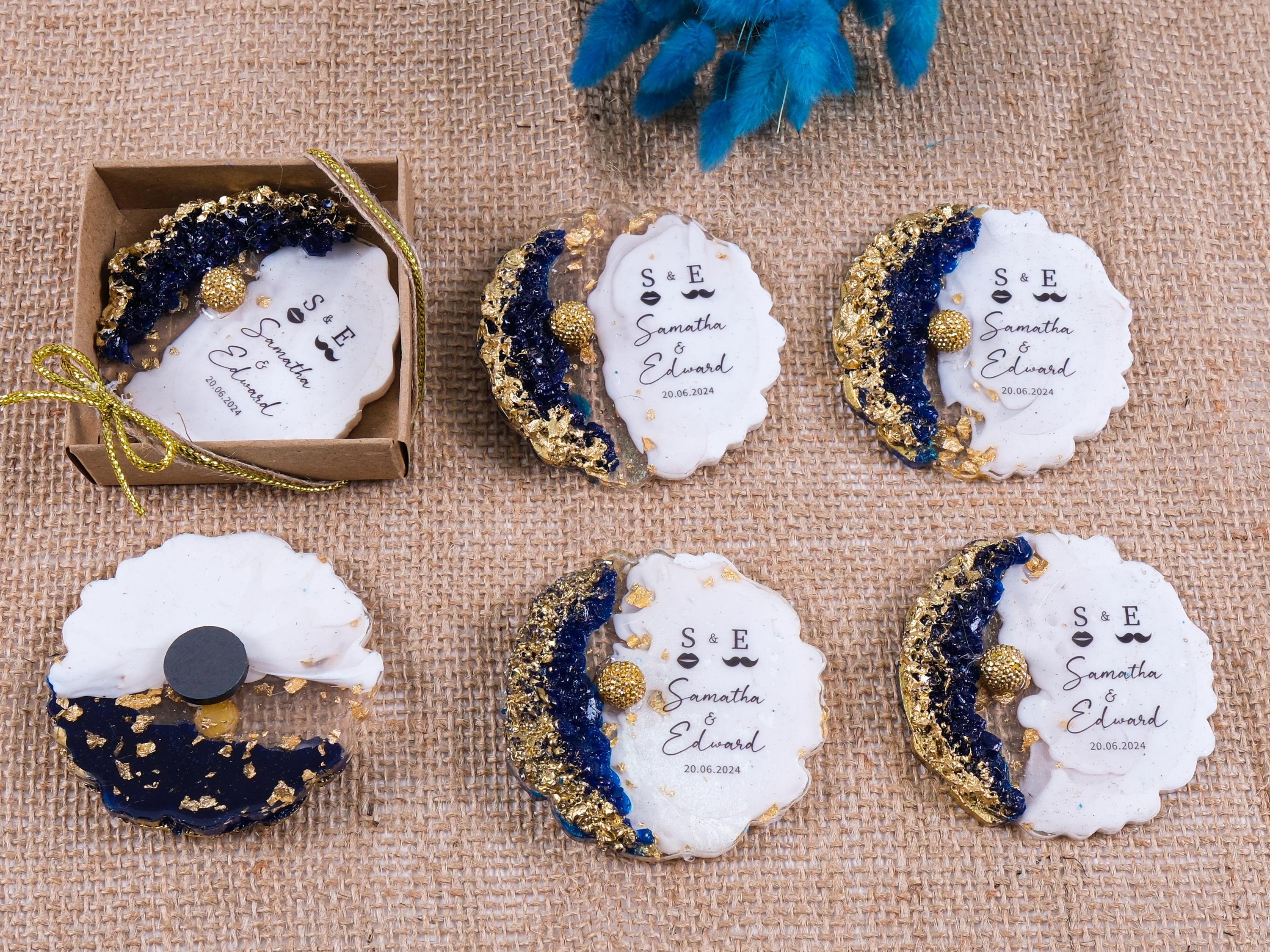Wedding Party Favours for Guests Epoxy Resin Magnet in Bulk, Bridal ...