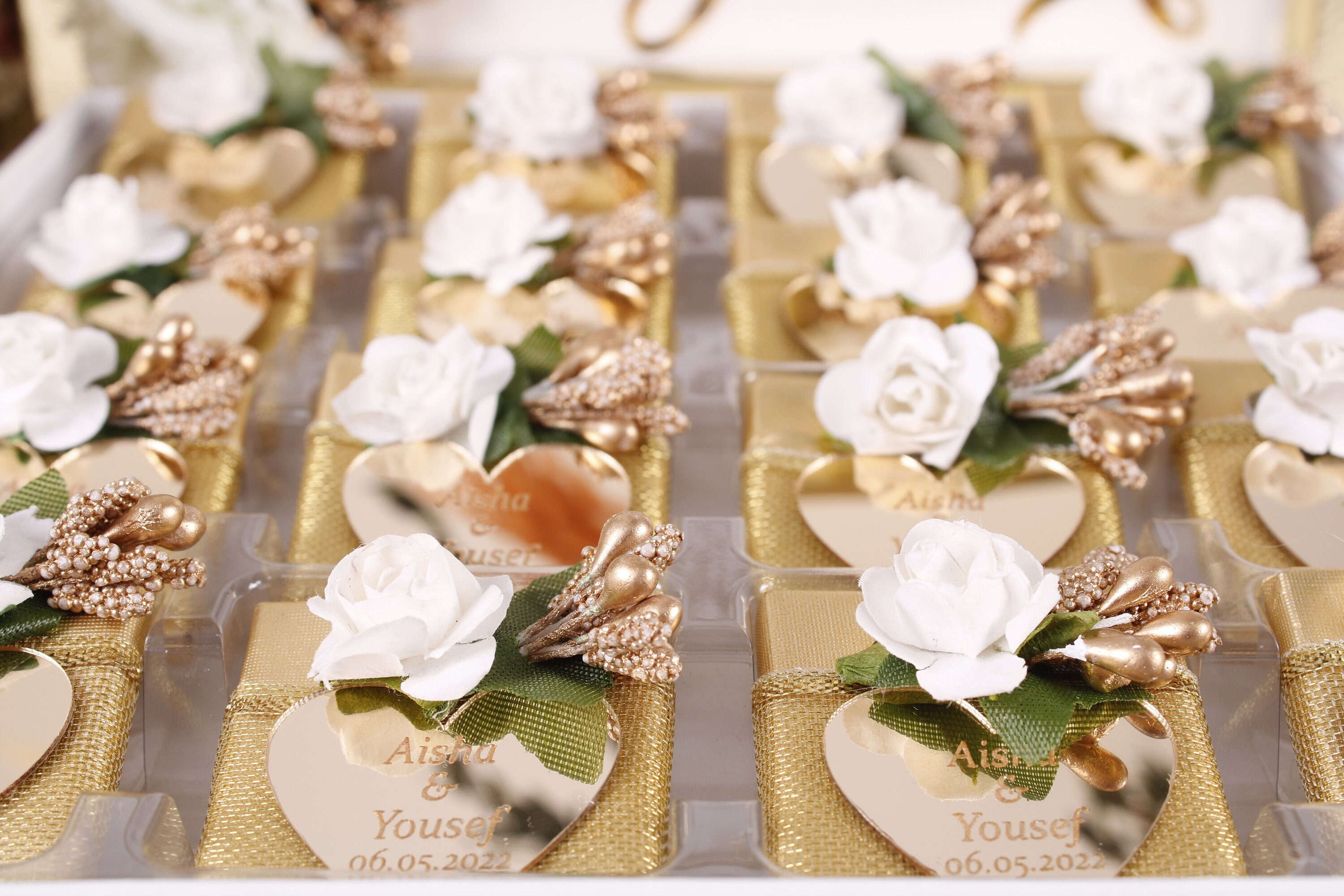 Personalised Wedding Chocolate Favours With Decorated Gift Box | Bridal ...