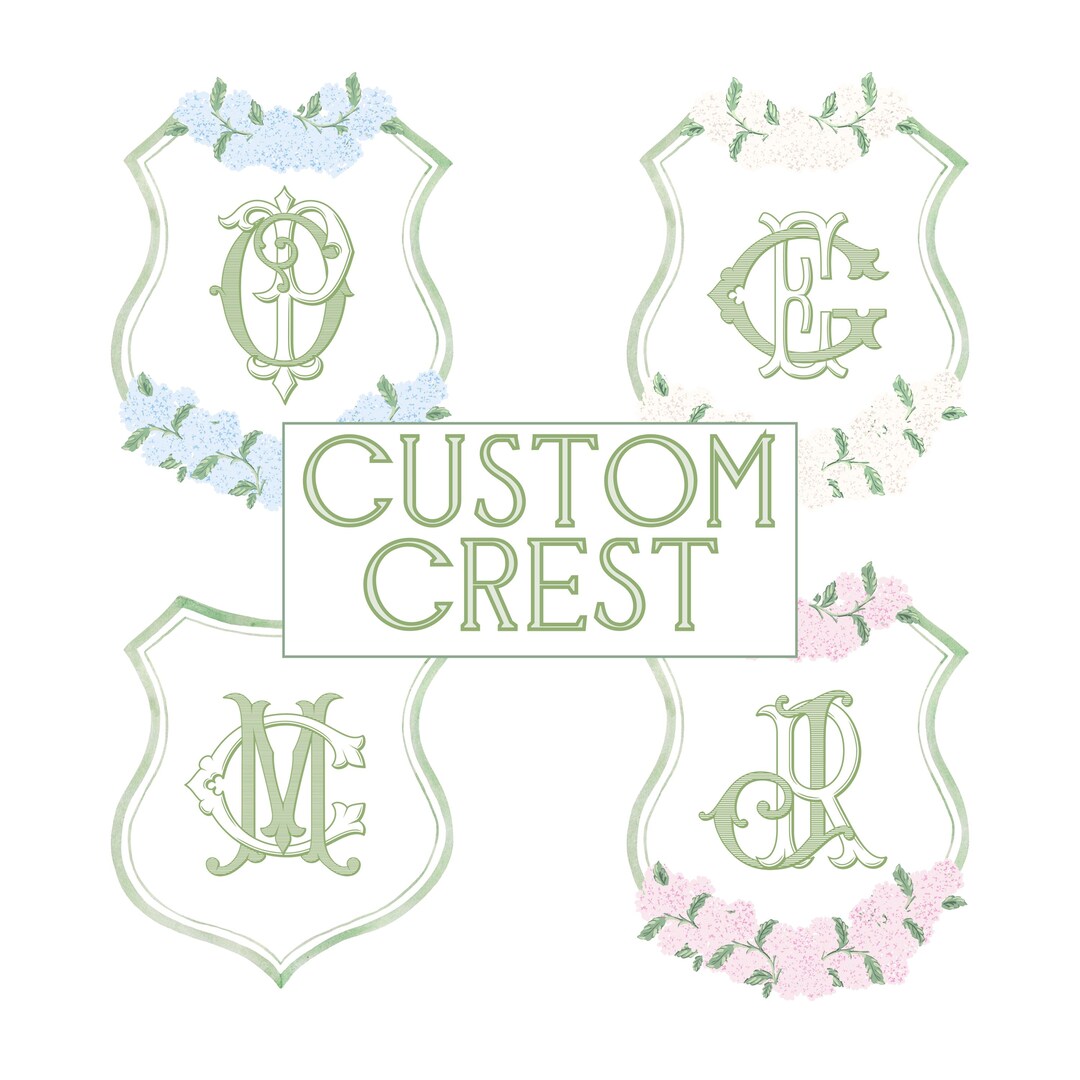 Personalized Hydrangea Crest | Custom Wedding Crest Digital File ...