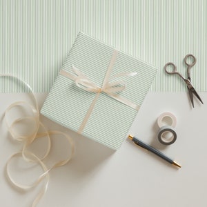 Spring Green Pinstripe Wrapping Paper - Maddenly Paperie - Etsy