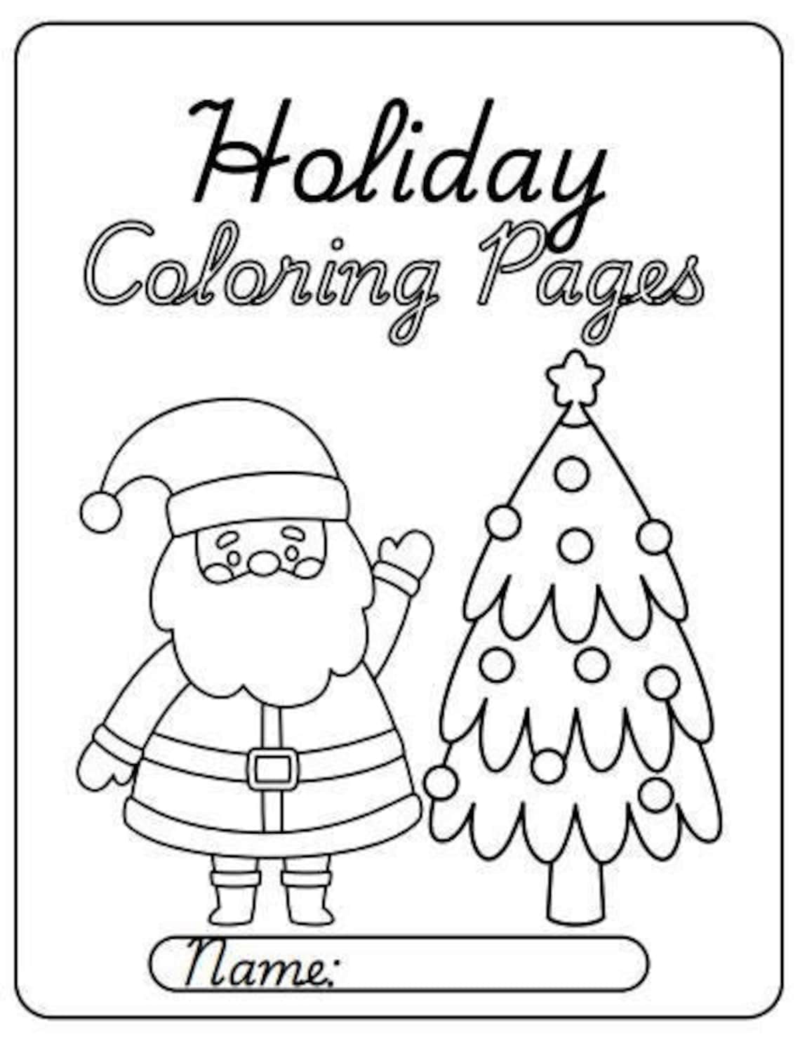 Printable Holiday Coloring Pages for Adults and Kids Christmas Themed ...