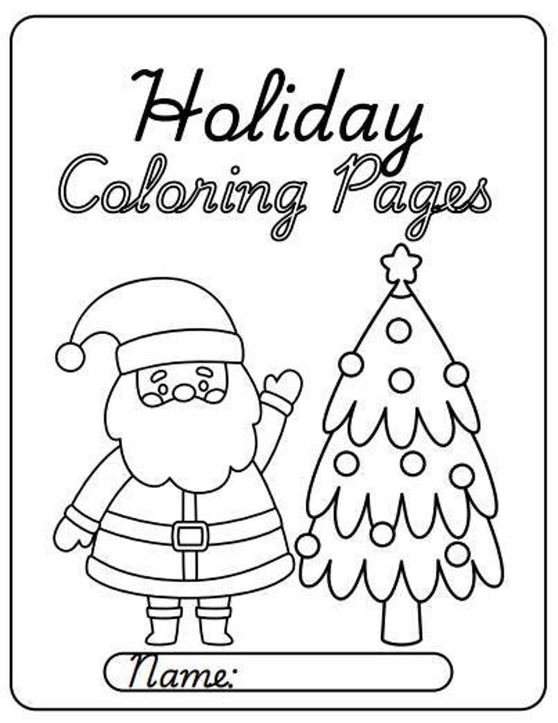 Printable Holiday Coloring Pages for Adults and Kids Christmas Themed ...