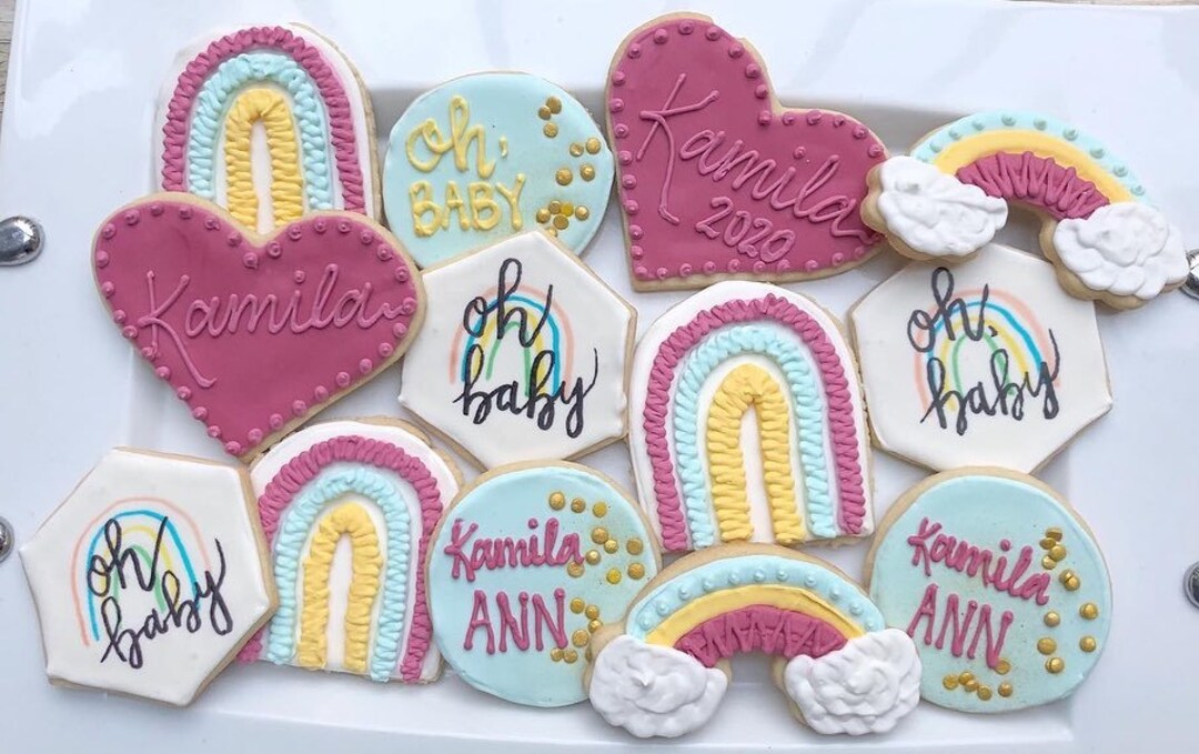 Boho Rainbow Baby Shower Cookies - Etsy
