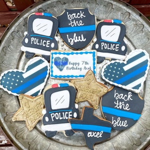 Back the Blue Police Cookies - Etsy