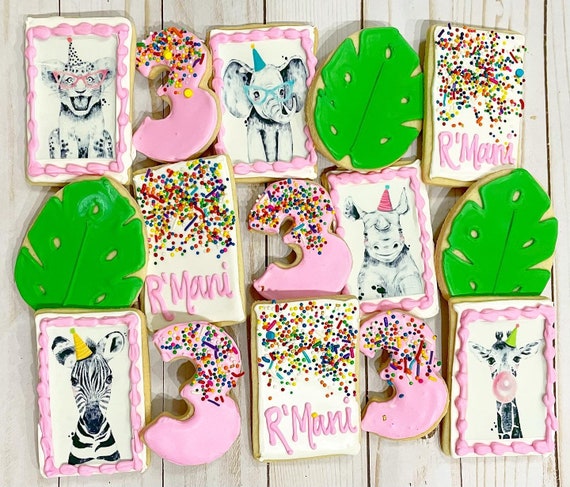 Jungle Animal Party Cookies - Etsy