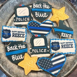 Back the Blue Police Cookies - Etsy