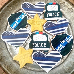 Back the Blue Police Cookies - Etsy