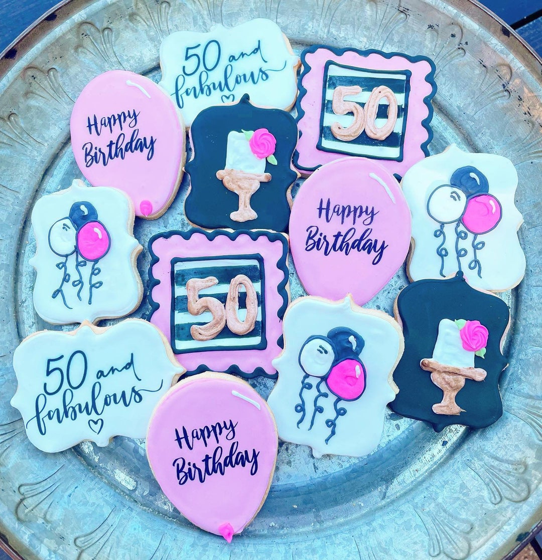 50th Birthday Cookies - Etsy