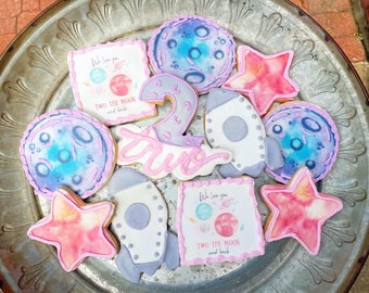 Custom Sugar Cookies Ultra Deluxe First Trip Around the Moon Sun Galaxy ...