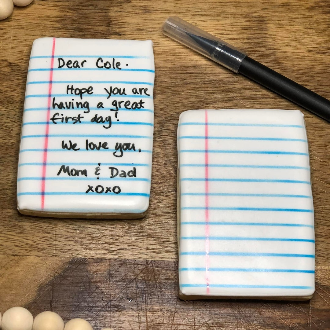 Notebook Paper Cookie - Etsy