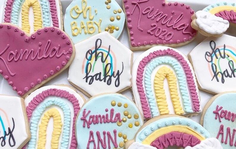 Boho Rainbow Baby Shower Cookies - Etsy