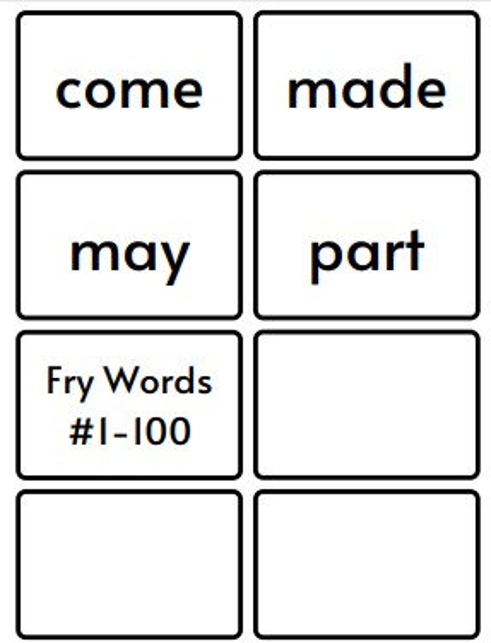 First 100 Fry Sight Words Printable Flashcards - Etsy