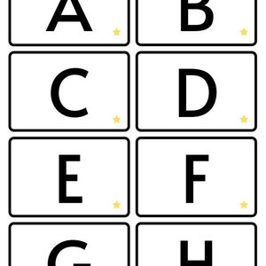 ABC Alphabet Printable Flashcards Upper Case Lower Case With Stars - Etsy