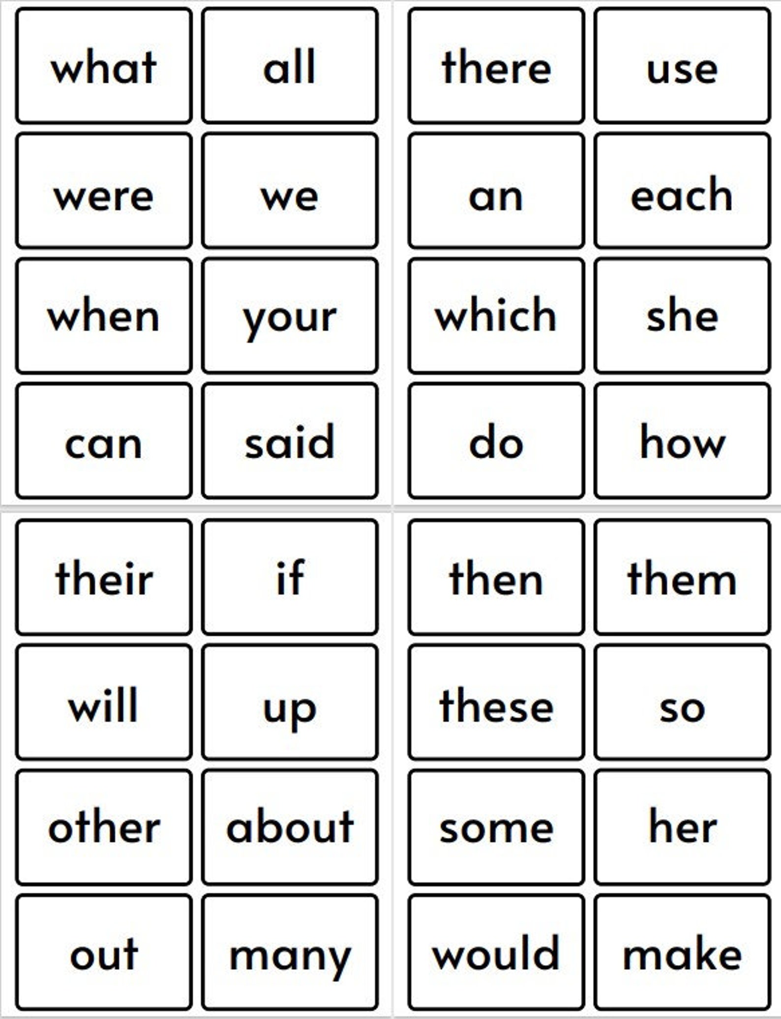 First 100 Fry Sight Words Printable Flashcards - Etsy