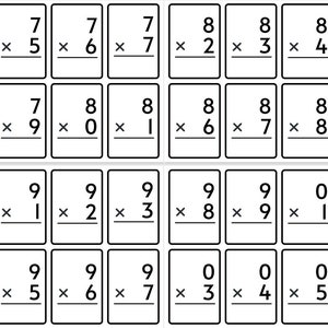 Multiplication Facts Printable Flashcards - Etsy